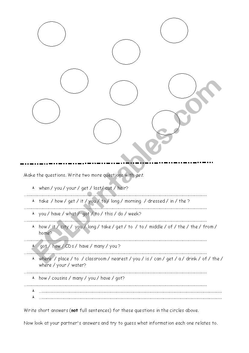 ´get´ - Talking Activity - ESL worksheet by spacerider0815
