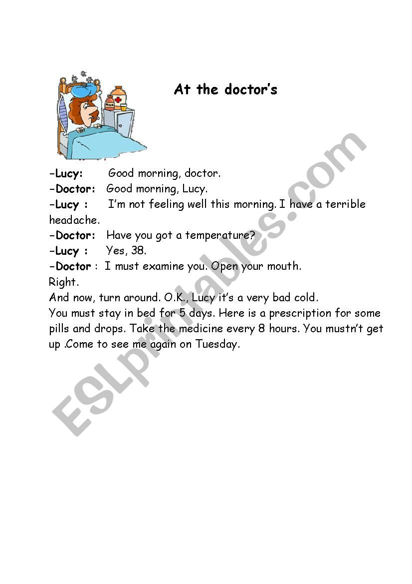At the doctor´s dialogue - ESL worksheet by Radou