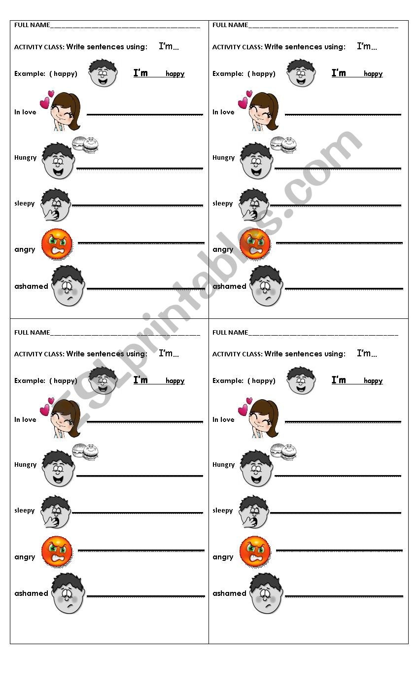 I´m - ESL worksheet by Meryjane