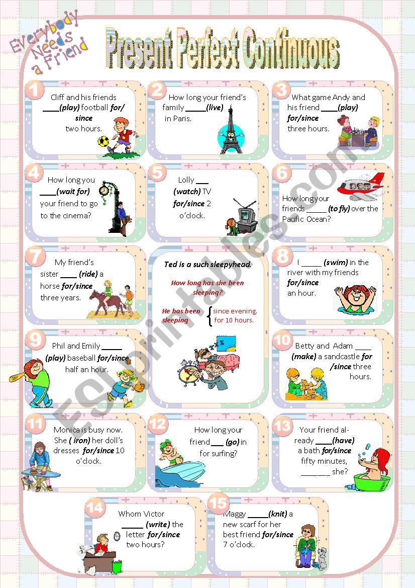 Present Perfect Continuous ESL Worksheet By Alkady