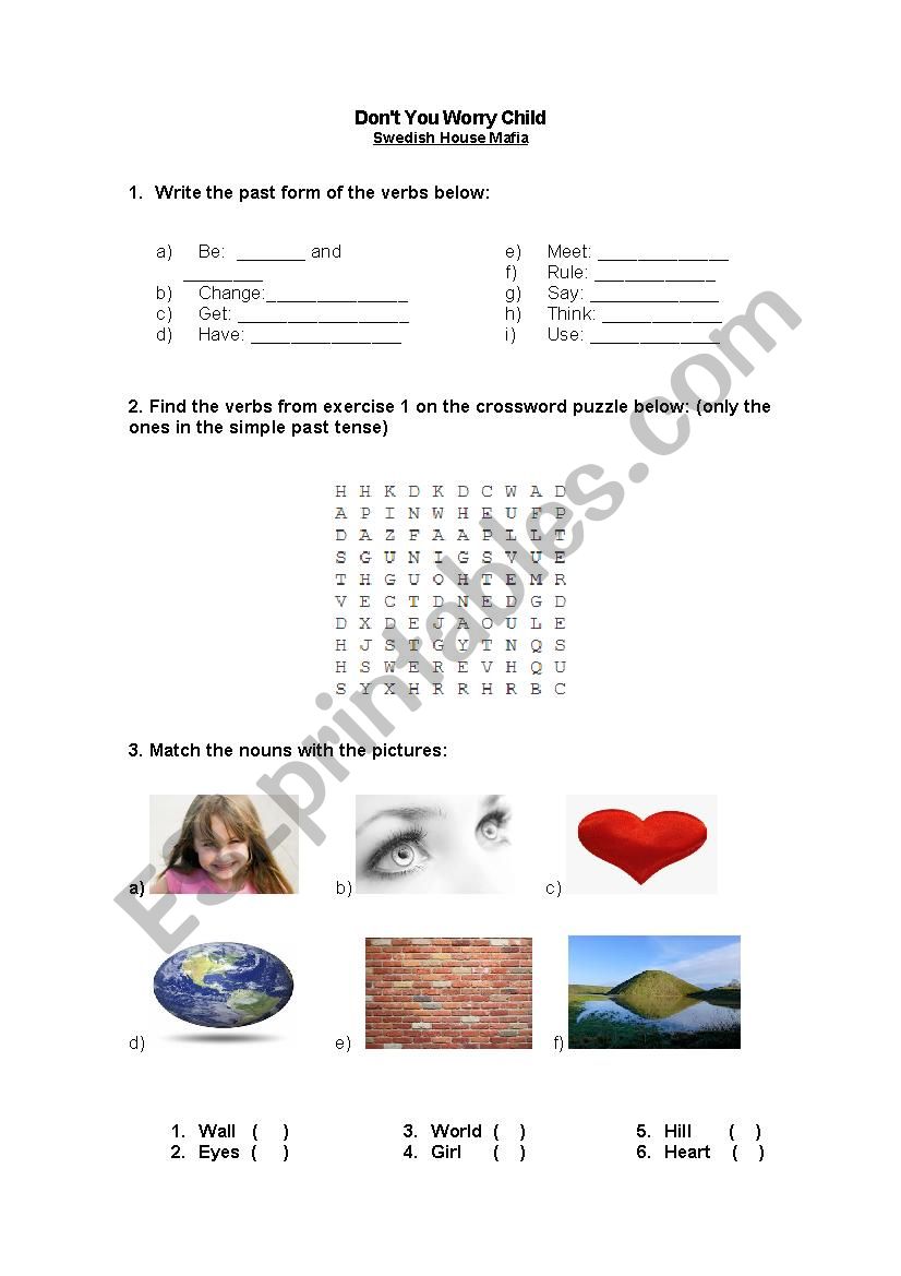 Don´t you worry child - ESL worksheet by Mila Pires