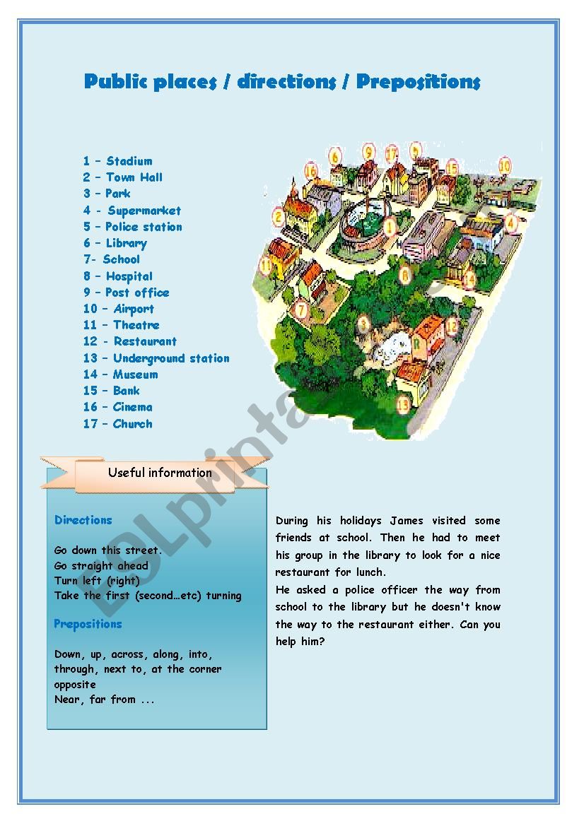 Asking for Directions - ESL worksheet by tizi.alvares