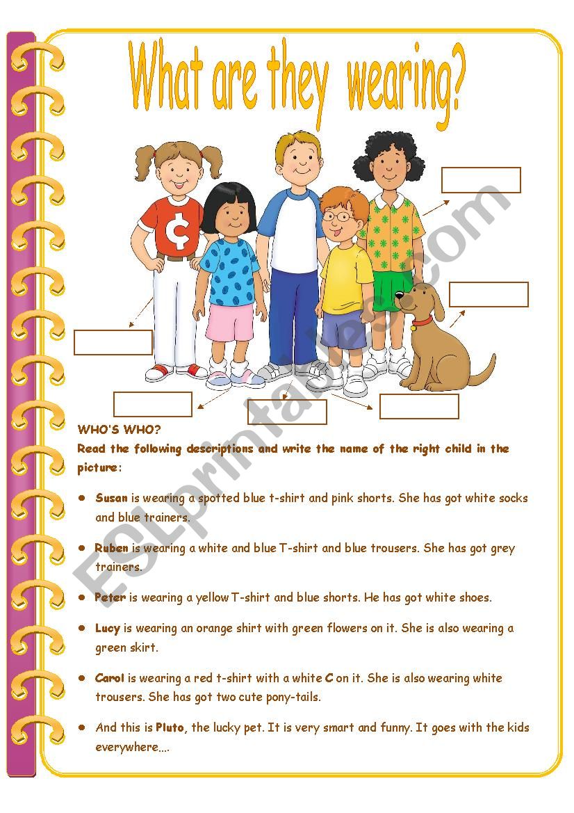 What Are They Wearing ESL Worksheet By Carla74