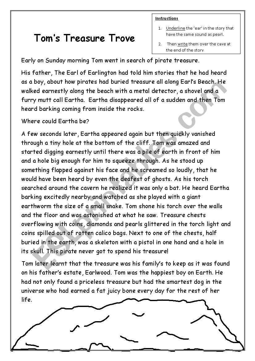 ´ear´ as in Earth story - ESL worksheet by woylie1