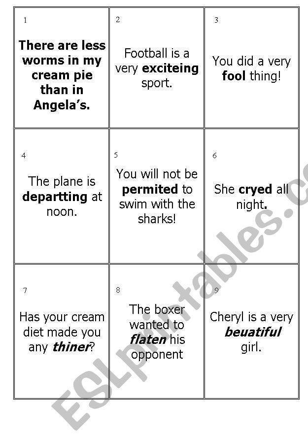 What´s Wrong with This Sentence - ESL worksheet by odelinded