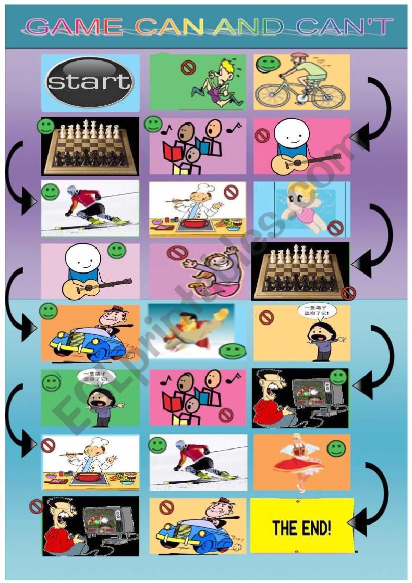 Can , can´t game - ESL worksheet by jorgecourage