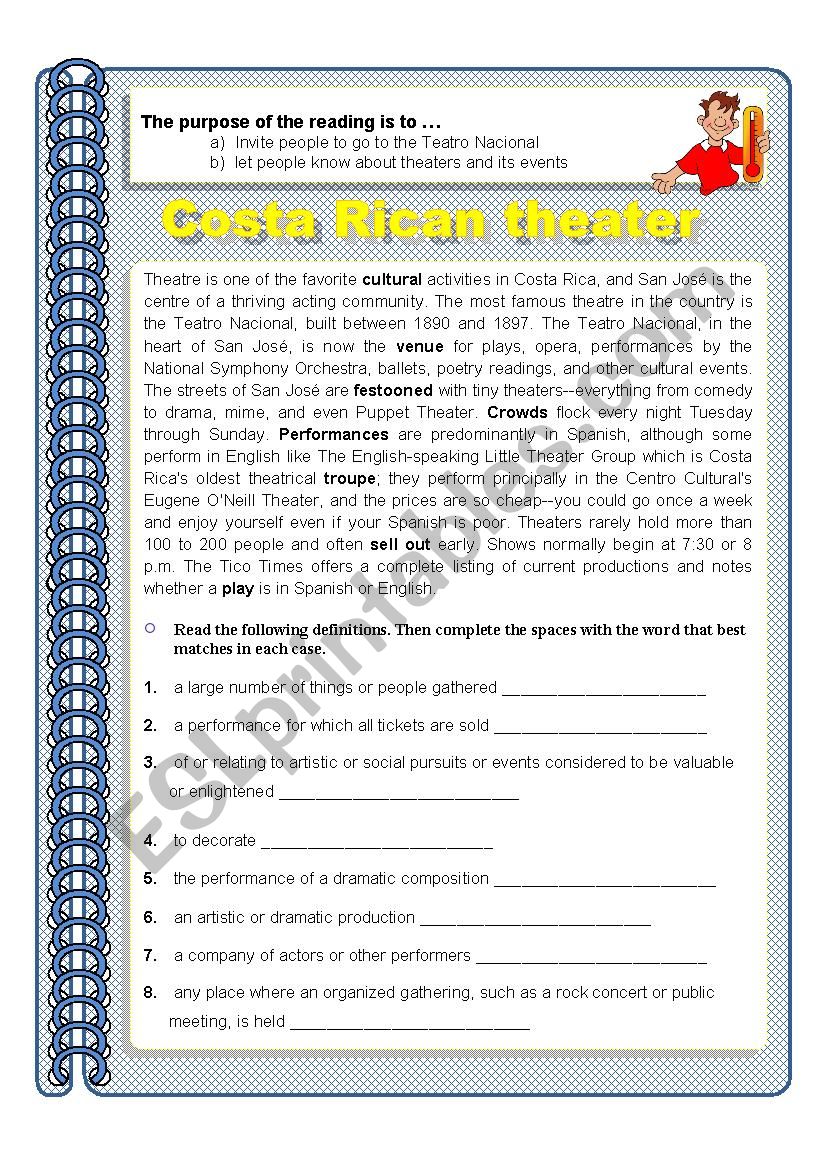 Let´s go to the theater - ESL worksheet by magaly_108