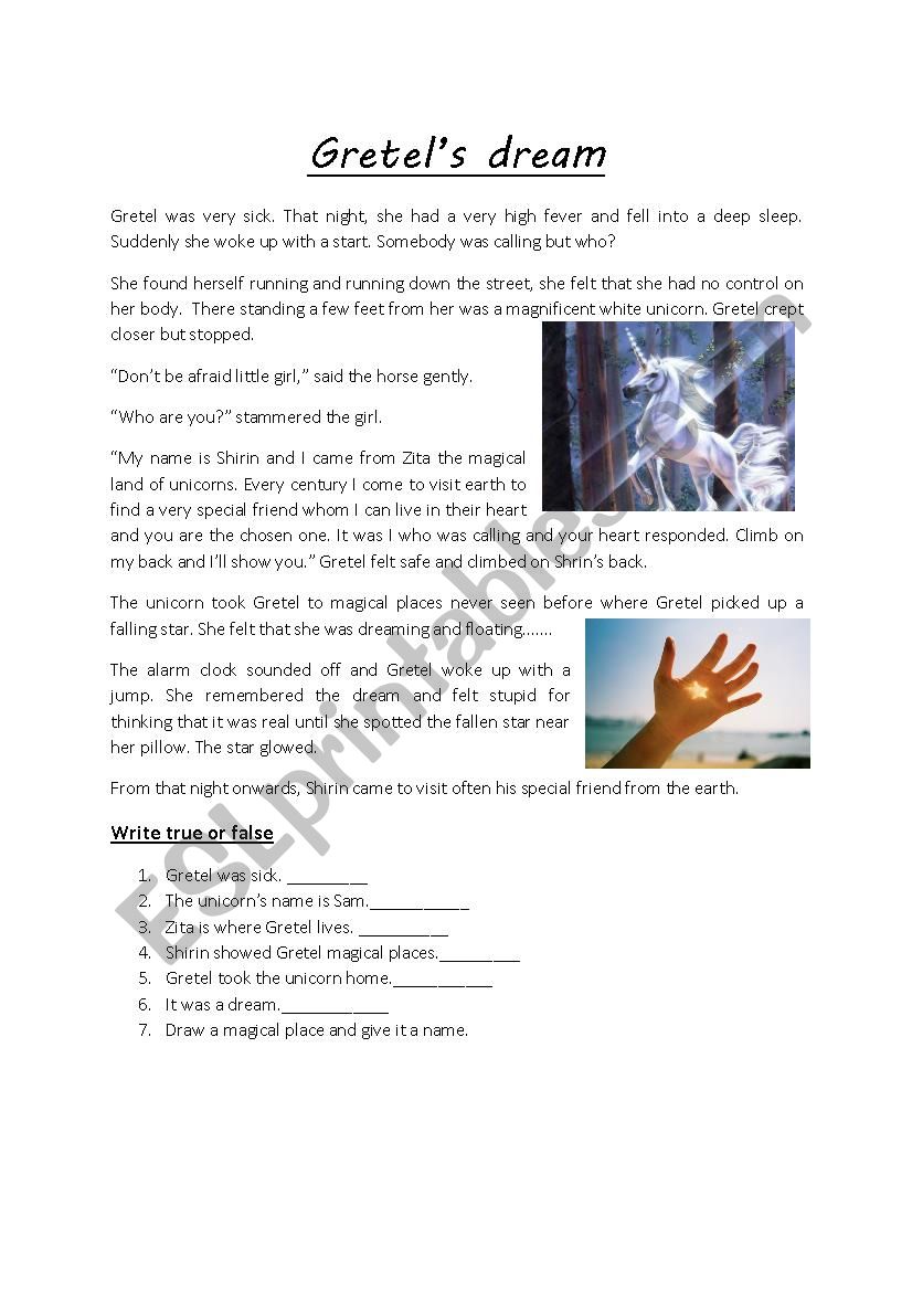Gretel´s dream - ESL worksheet by Rodleen