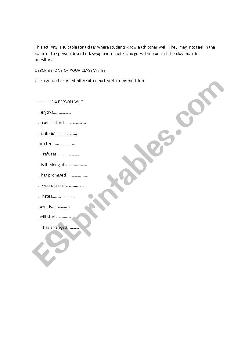 DESCRIBE A FRIEND! - ESL worksheet by noralaser DESCRIBE A FRIEND! - ESL worksheet by noralaser