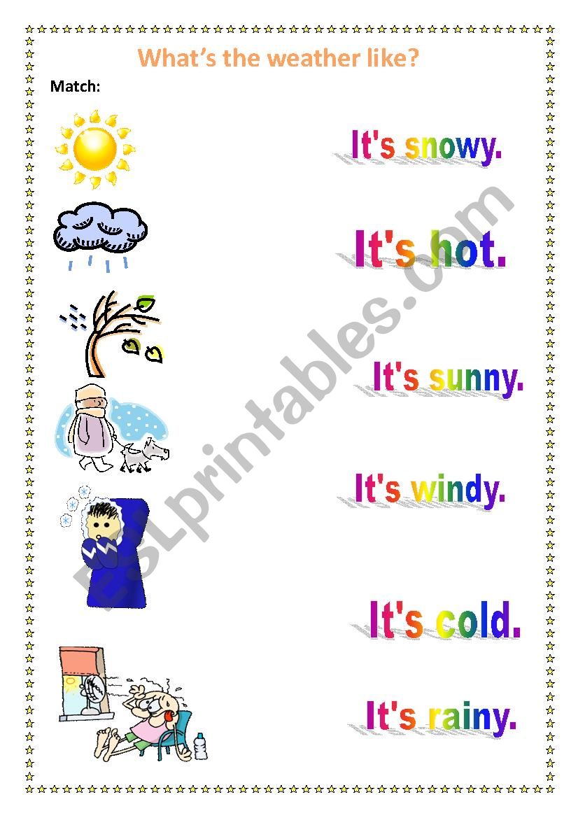 What´s the weather like? - ESL worksheet by daysealvesbarbosa