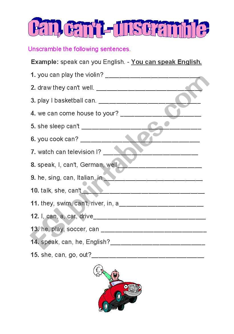 can, can´t - ESL worksheet by borna
