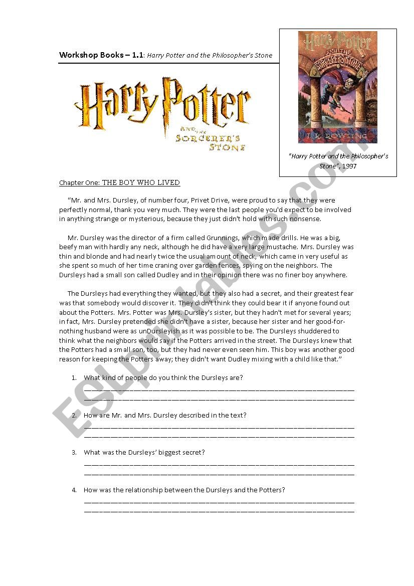 Workshop Books 1.1 - Harry Potter and the Philosopher´s Stone - ESL ...