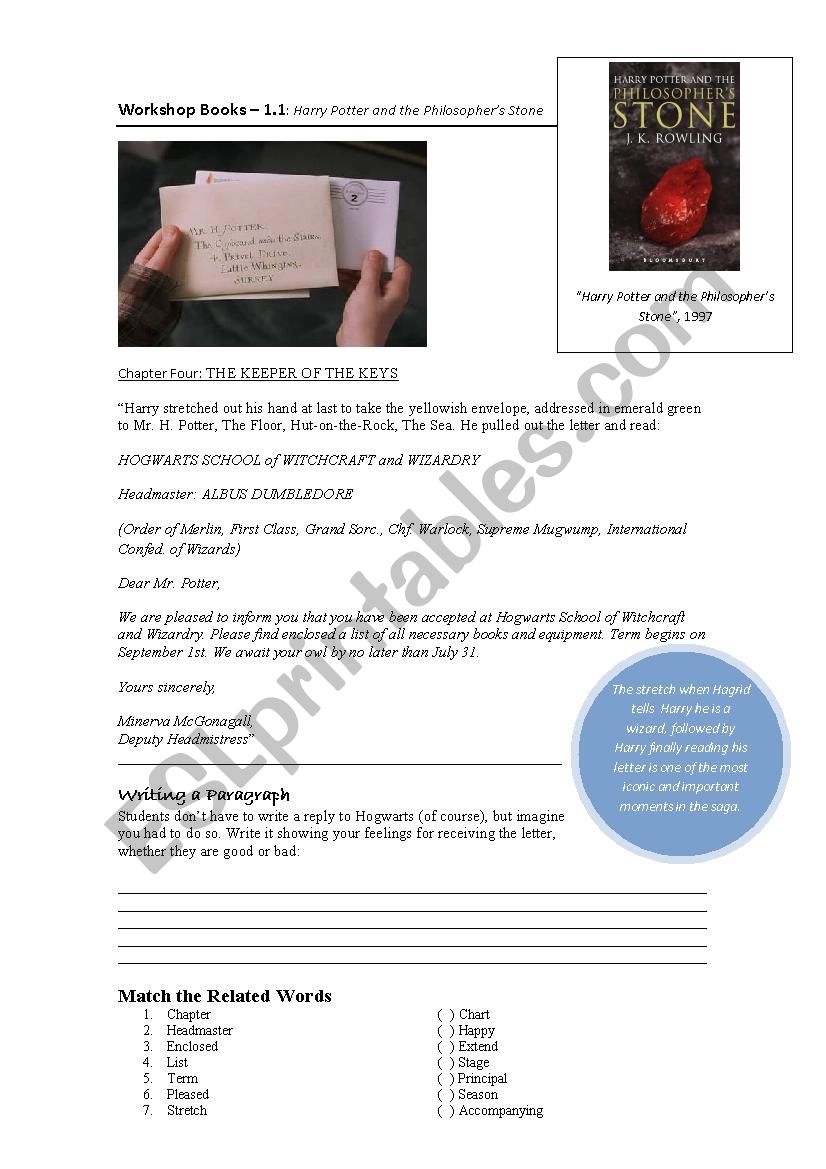 Workshop Books 1.2 - Harry Potter and the Philosopher´s Stone - ESL ...