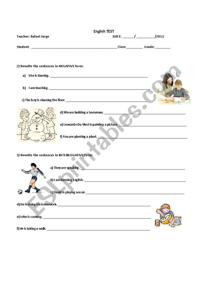 Negative and Interrogative forms of Present Continuous - ESL worksheet ... Negative and Interrogative forms of Present Continuous - ESL worksheet ...