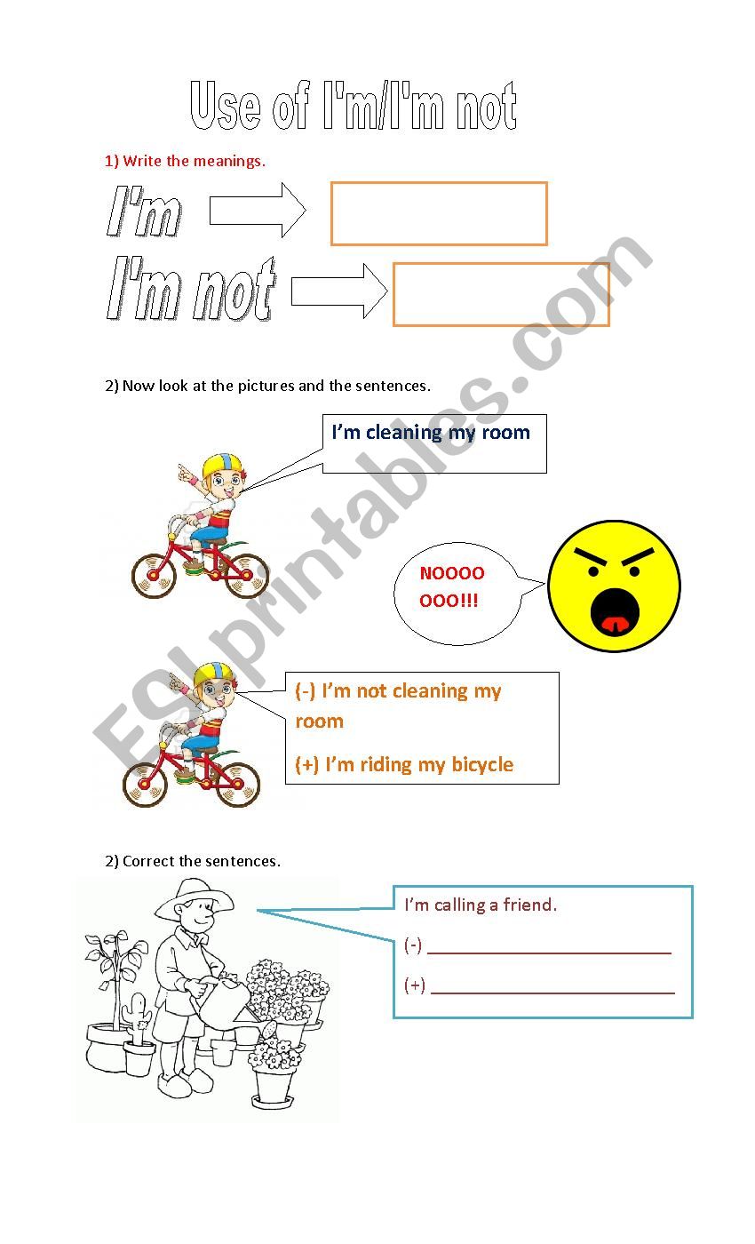 use I´m, I´m not - ESL worksheet by Natyta 0355