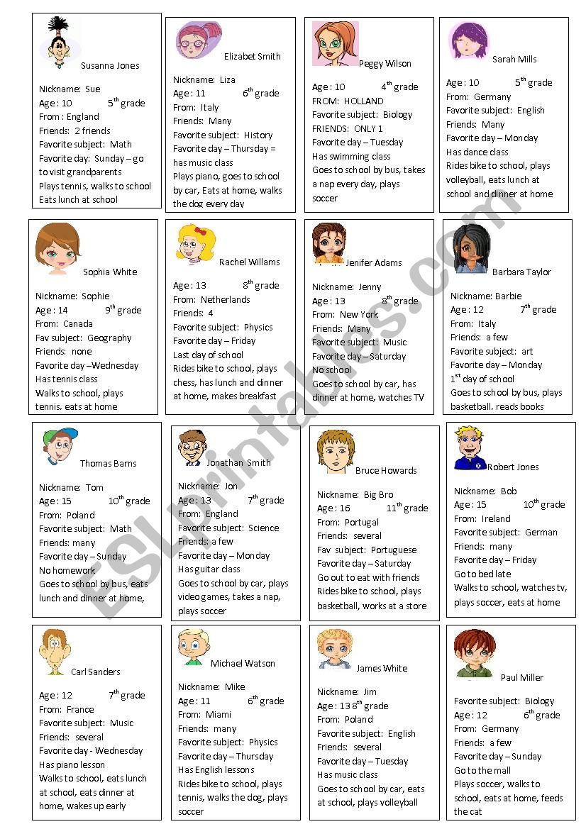 Student´s Information - ESL worksheet by SueBrazil