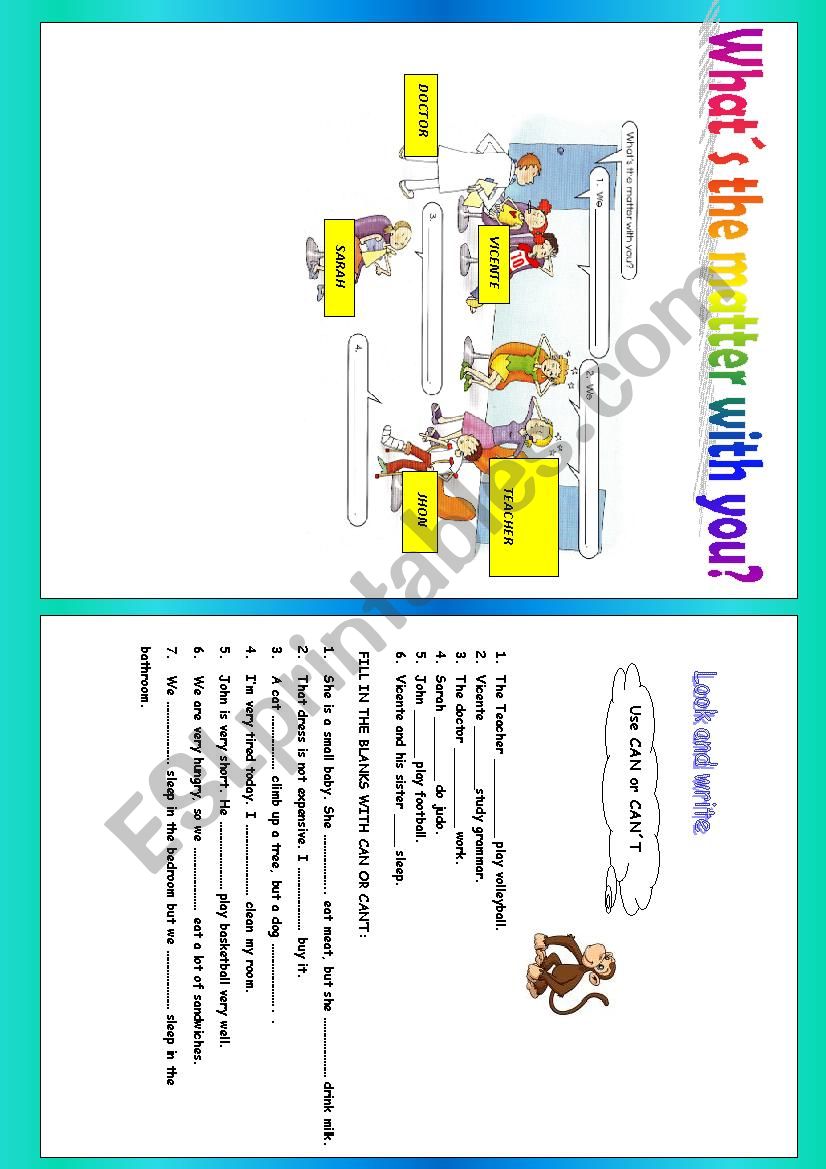 What´s the matter with you? - ESL worksheet by llkristianll