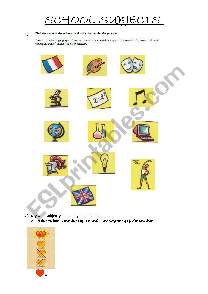 What´s your favourite school subject ? - ESL worksheet by kronine1