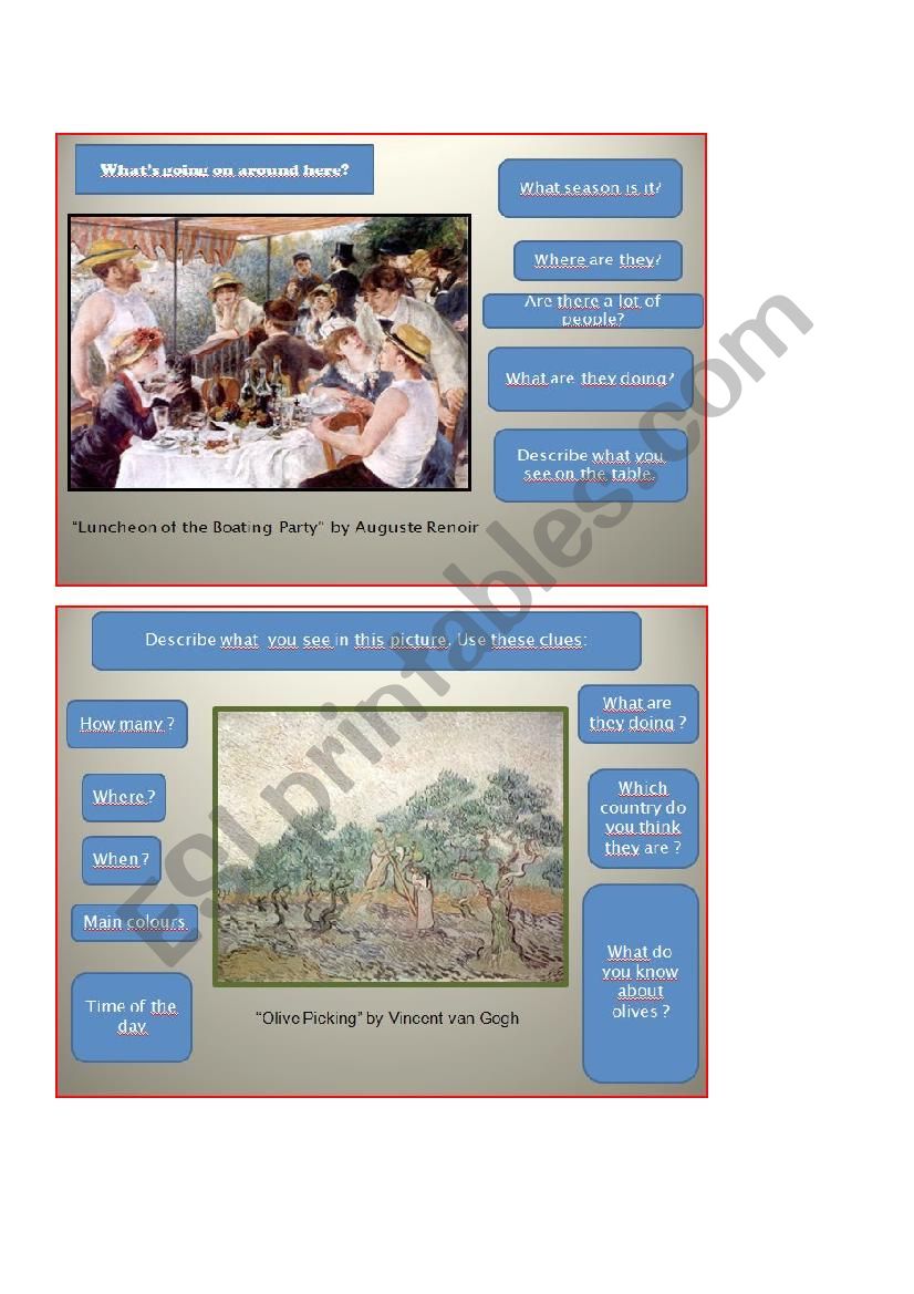 Impressionists´ paintings - ESL worksheet by cuchifritin