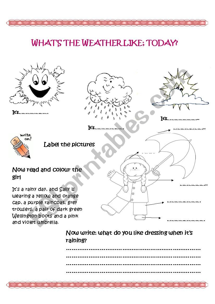What´s the weather like,today? - ESL worksheet by rimiri