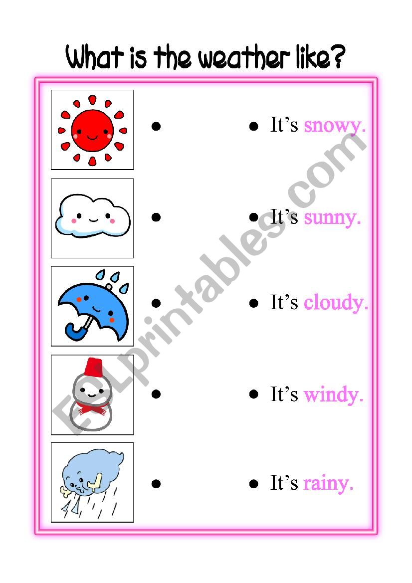 What´s the weather like? - ESL worksheet by farbe