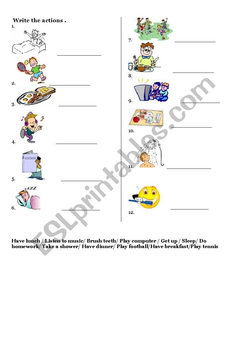 Tom´s Daily Routine - ESL worksheet by offff