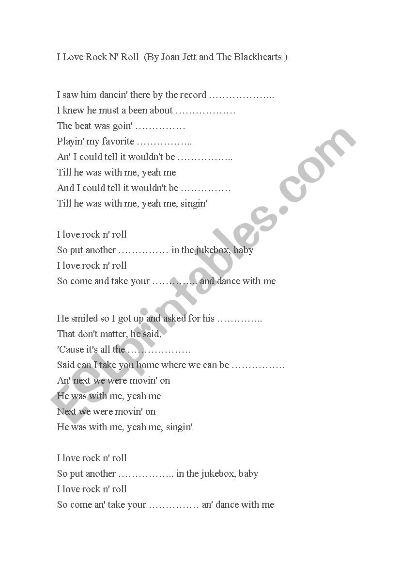 I love rock ´n roll - ESL worksheet by celize ogg