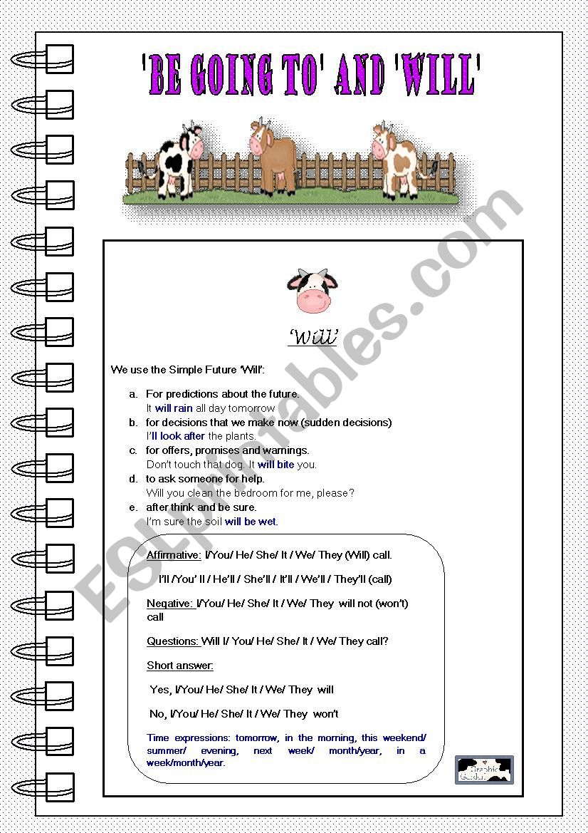 ´WILL´ AND ´BE GOING TO´ - ESL worksheet by Jessisun