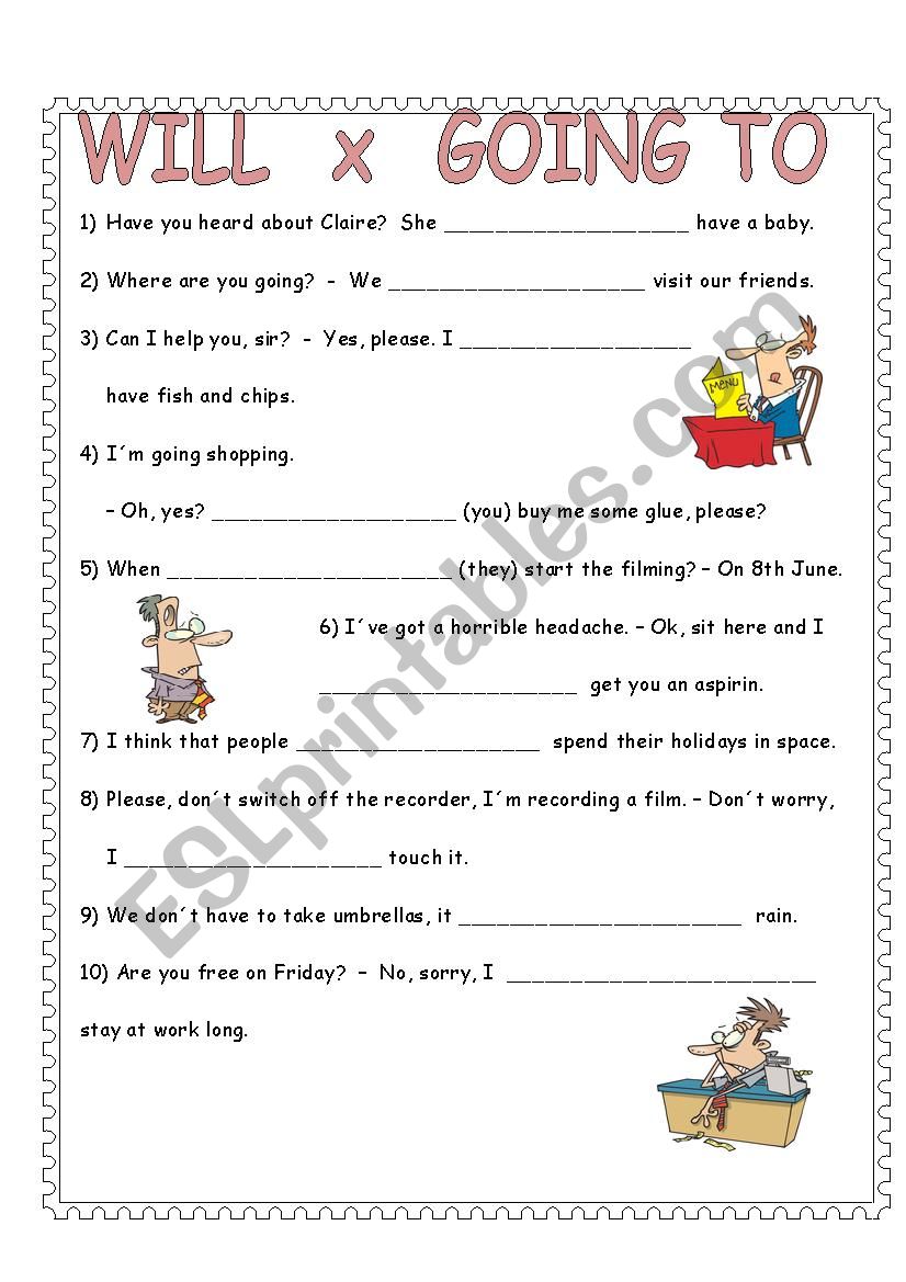 Future Forms ESL Worksheet By Genevie