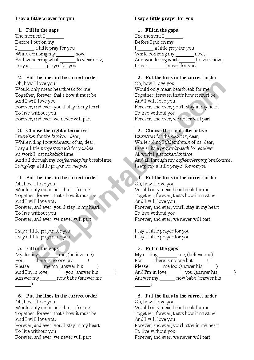 Song worksheet(My Best Friend´sWedding) - ESL worksheet by YuliaR