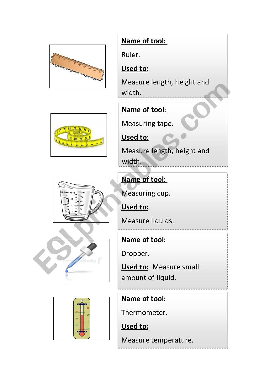 Measuring Tools Names