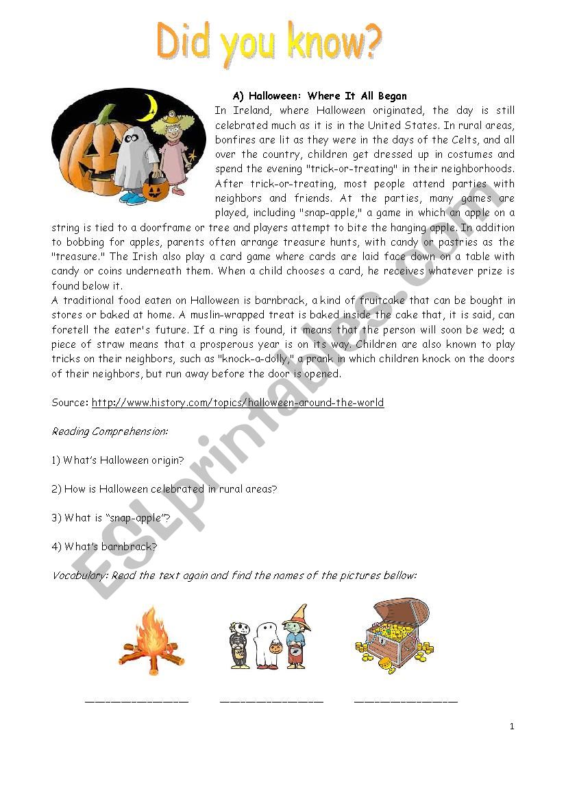 Halloween and Jack-´O-Lantern - ESL worksheet by erikaandel