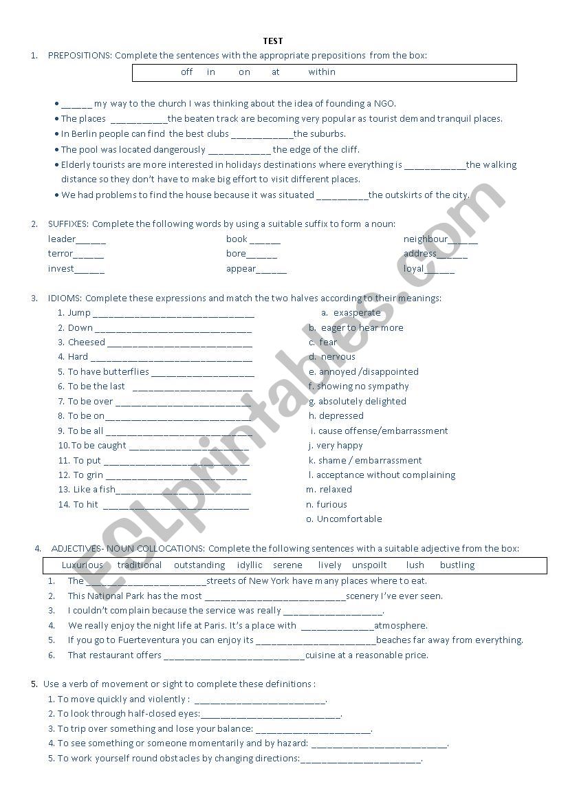 Vocabulary Test Esl Worksheet By Semas Hot Sex Picture