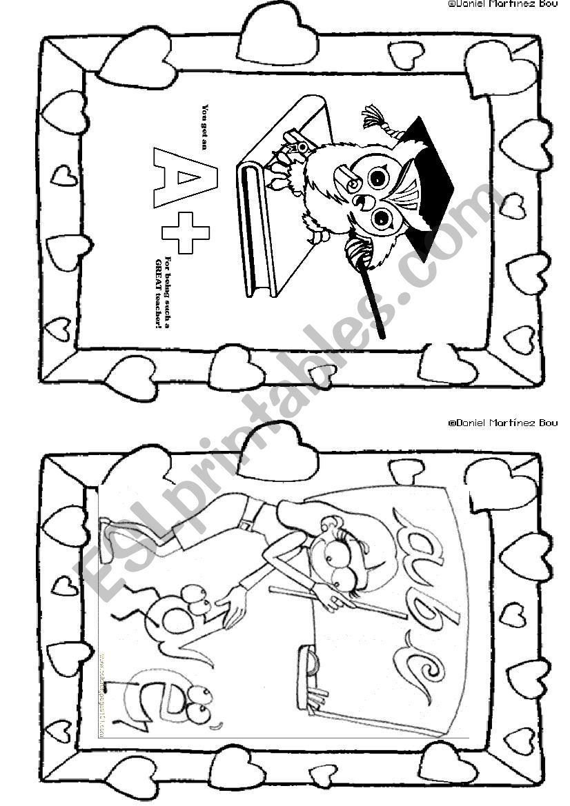 happy teacher´s day card - ESL worksheet by syrenne