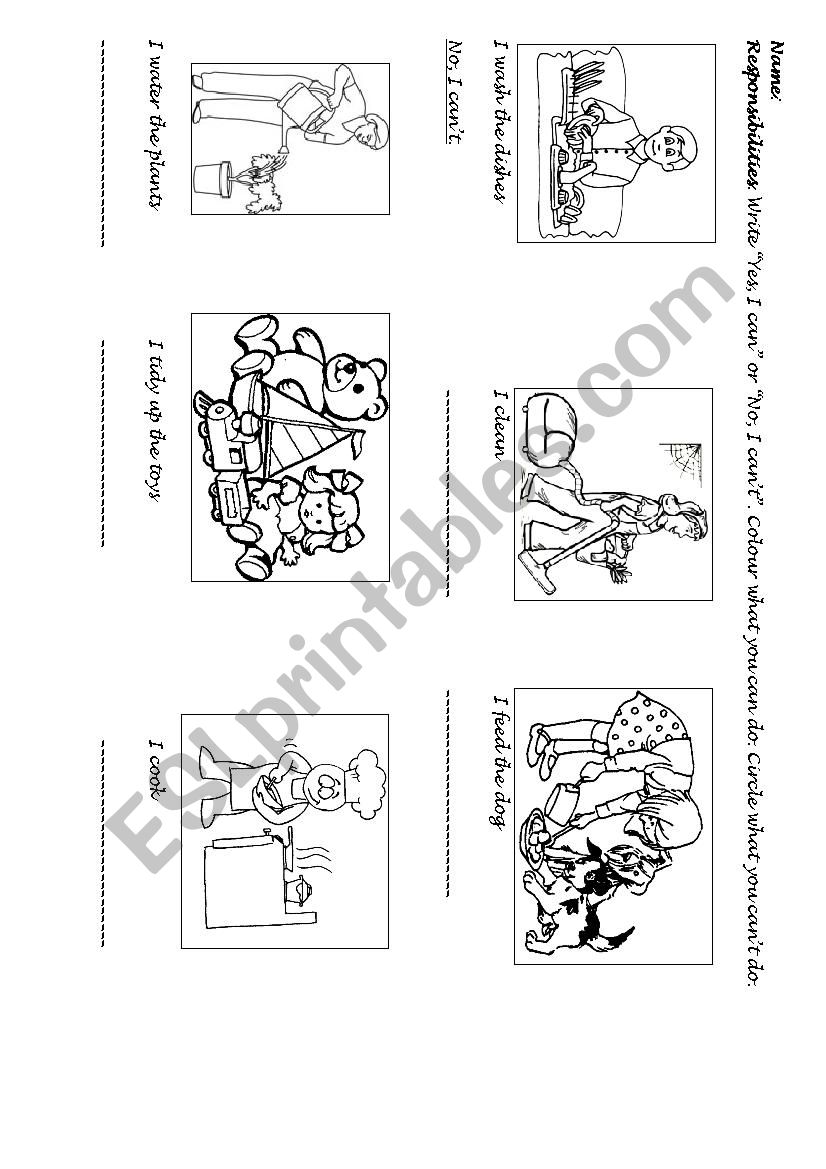 Kid´s Responsibilities and Chores - ESL worksheet by rjv3333