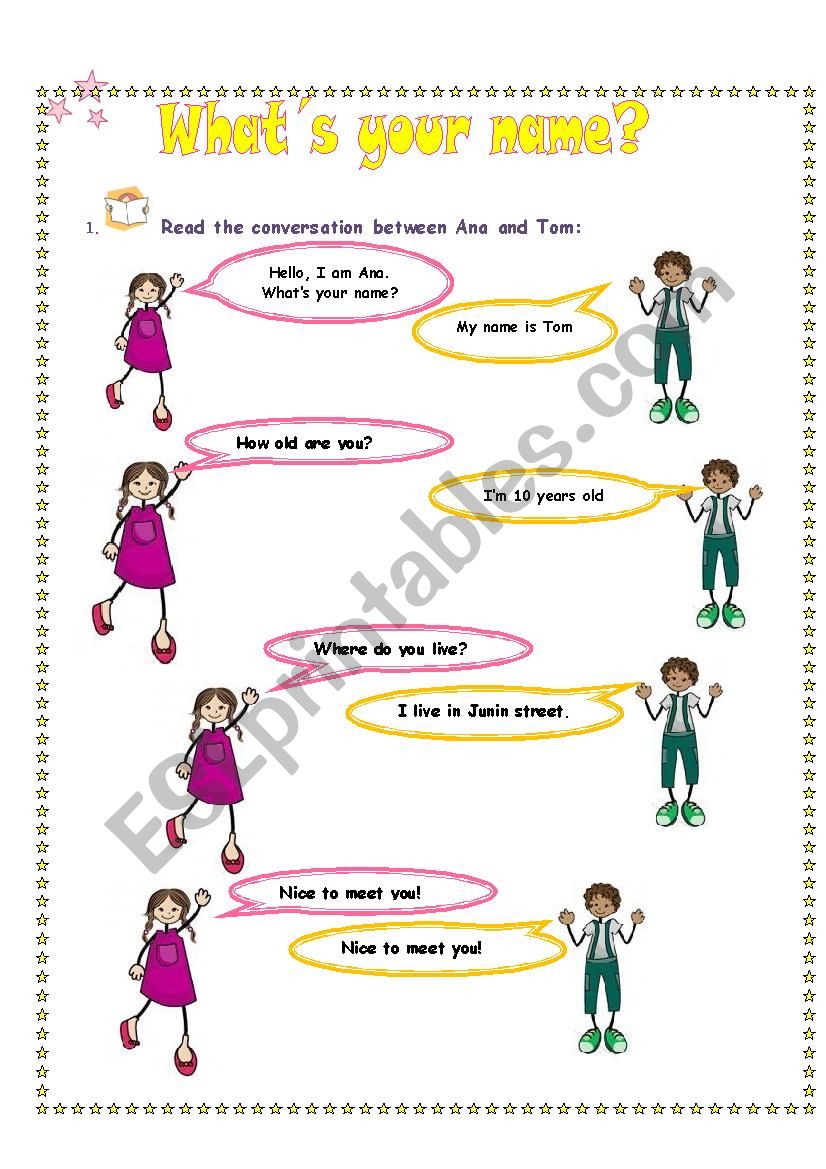 whatÂ´s your name? - ESL worksheet by Greisicita