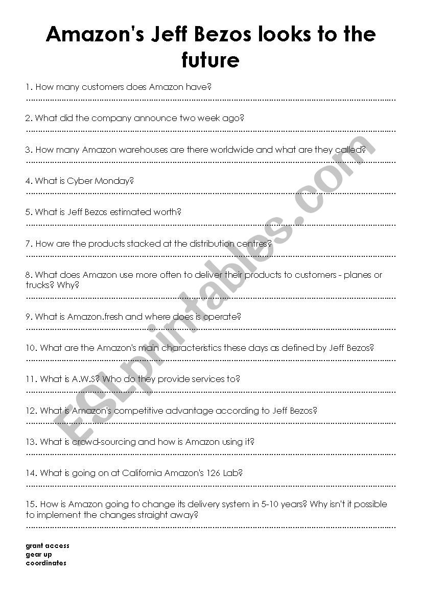 Video 60 minutes: Amazon´s Jeff Bezos looks to the future - ESL ...