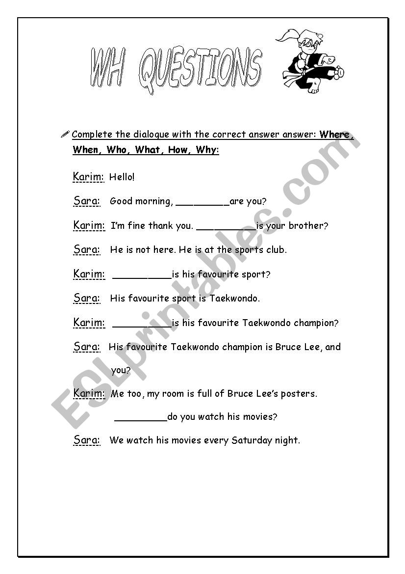 wh questions´ exercise - ESL worksheet by sassi