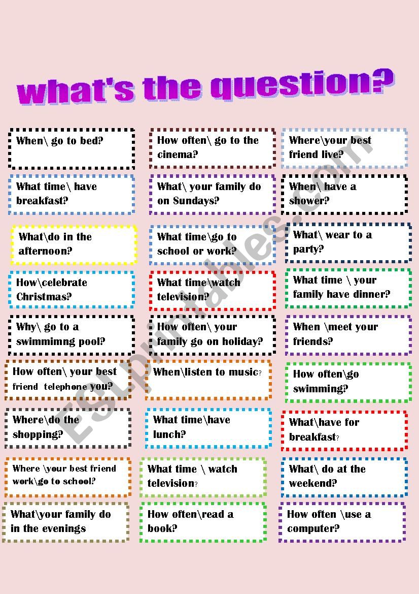what´s the question? - ESL worksheet by primpi