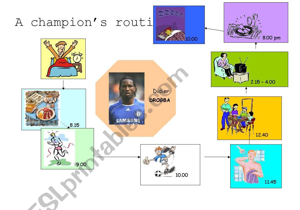 A champion´s routine - ESL worksheet by Minie