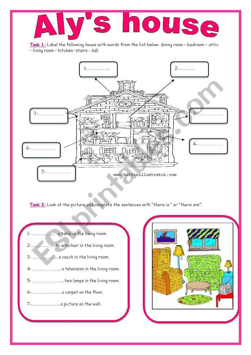 7th form module 3 Section 1 Aly´s house - ESL worksheet by habibb