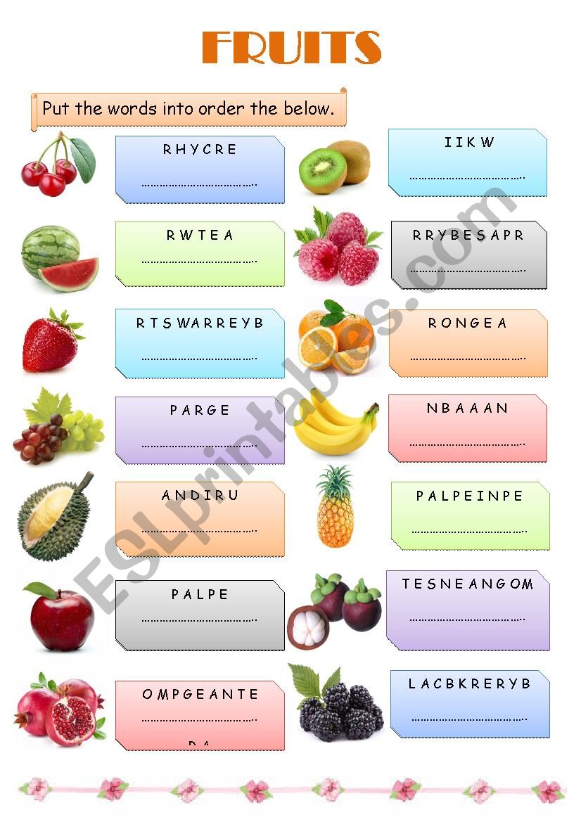 Put the words into order the below. - ESL worksheet by airang Put the words into order the below. - ESL worksheet by airang