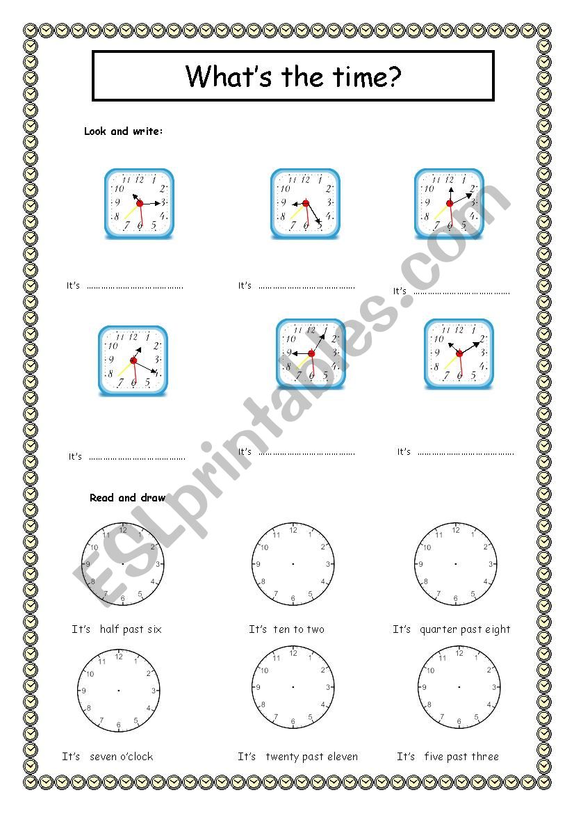 what´s the time - ESL worksheet by mluisara