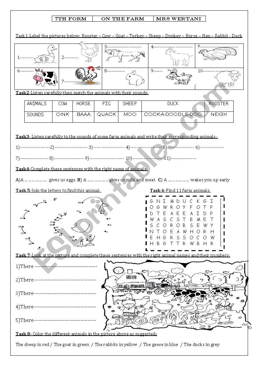 ON THE FARM / UNCLE HEDY´S FARM - ESL worksheet by ryma
