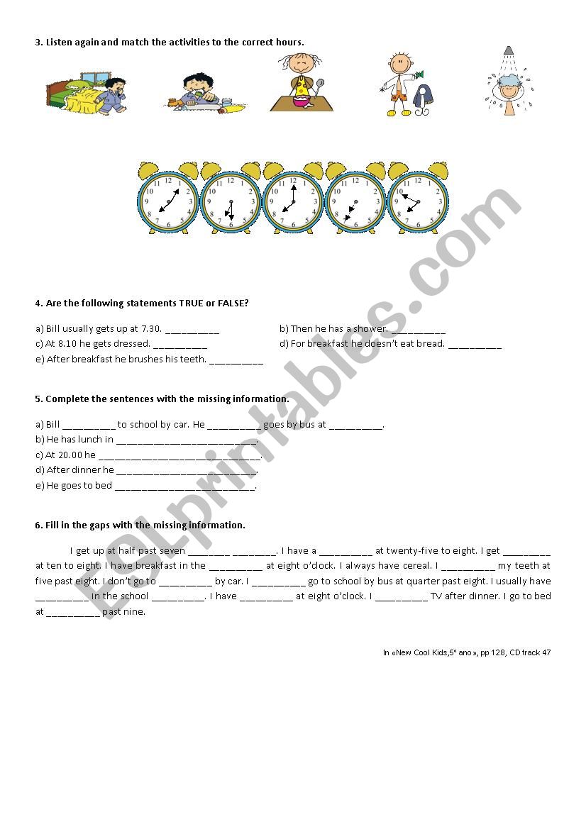 Listening Daily Routine Part 2 ESL Worksheet By Mariana0712