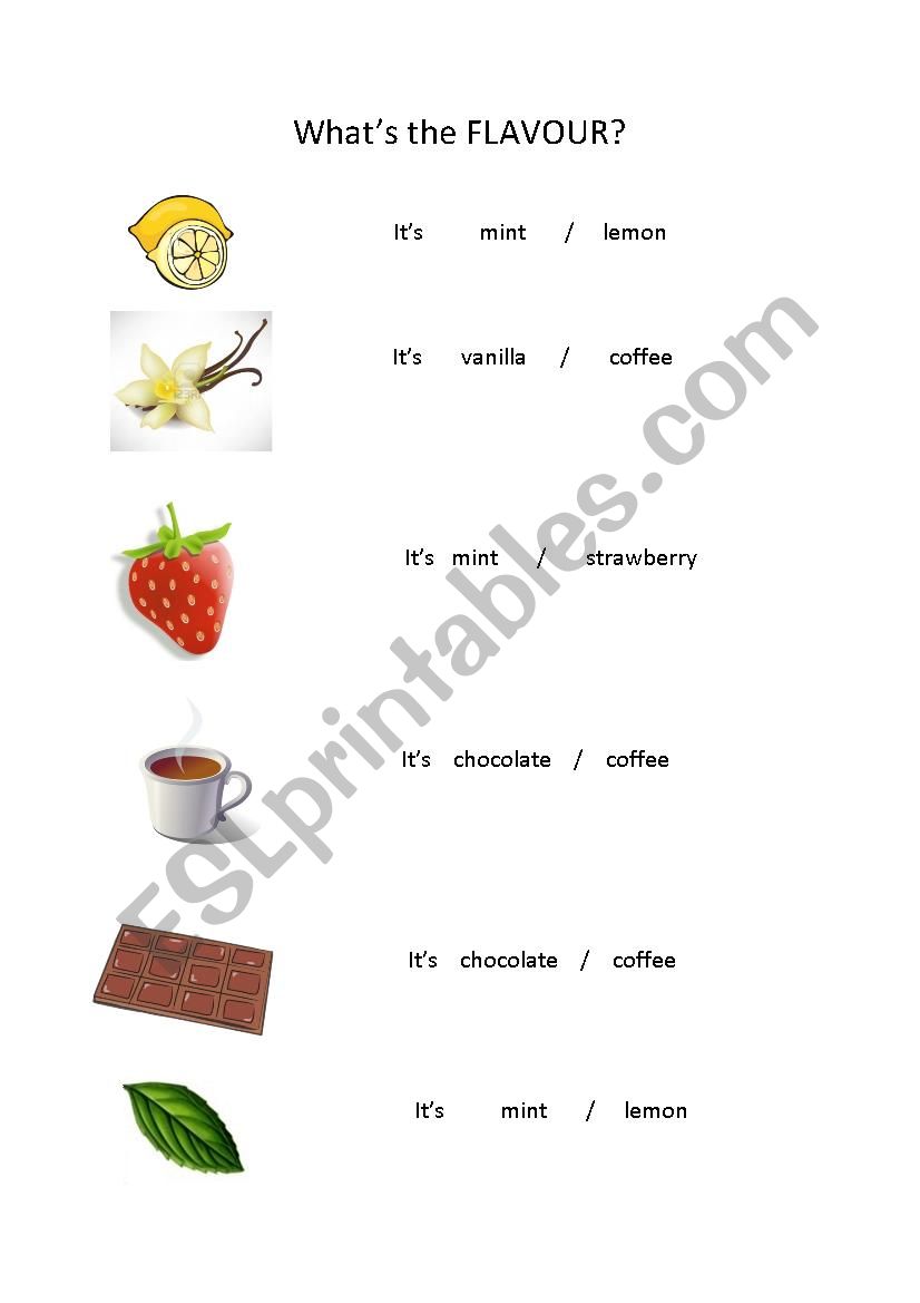 What´s the flavour? - ESL worksheet by Ametisti
