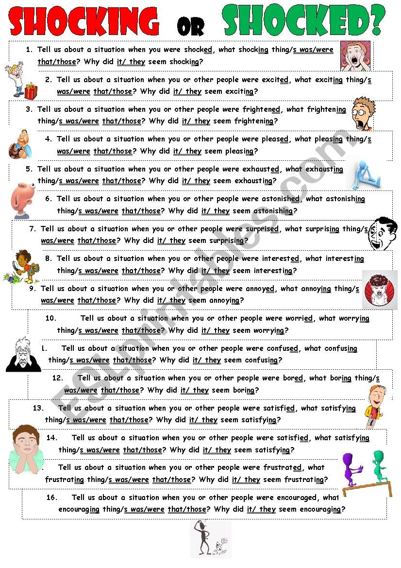 Shocking or Shocked? -ING or -ED? Let´s talk about your pleasant ot ...