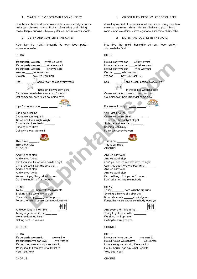 Miley Cyrus We Cant Stop Lyrics