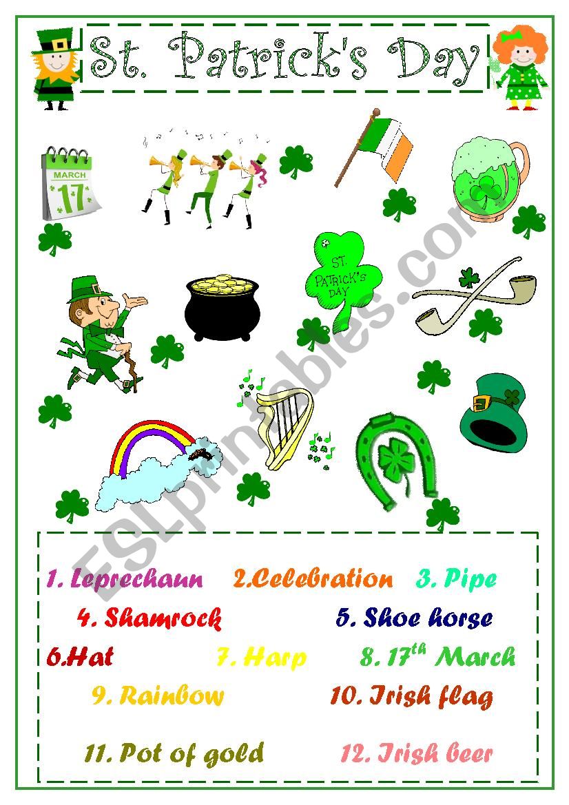 St.Patrick´s Day - ESL worksheet by sarasantos