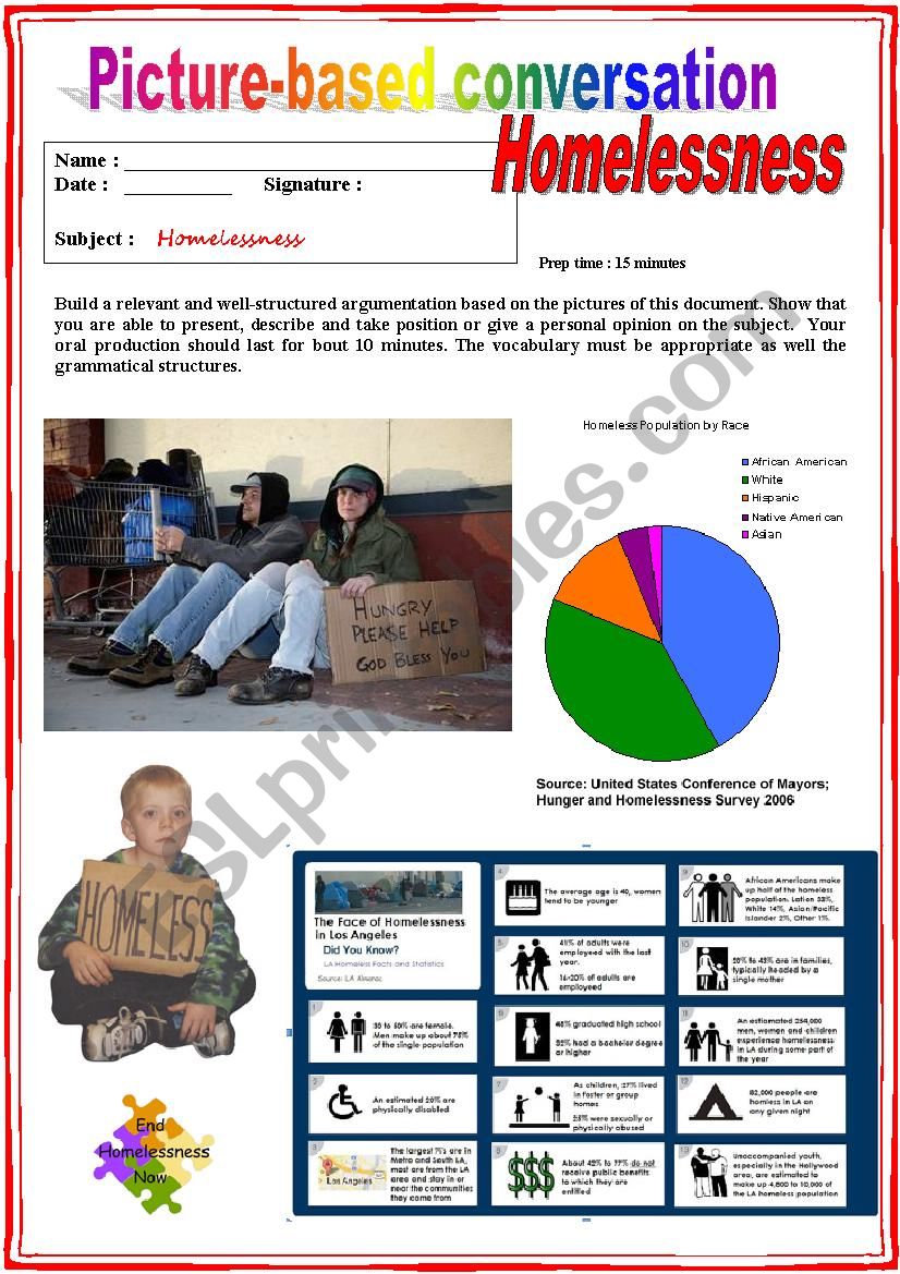 Picture based conversation. Homelessness. (Debating) 8/… - ESL ...